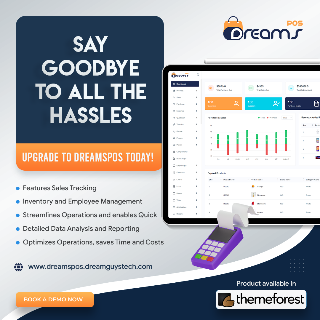 Dreams pos — pos & inventory management admin dashboard template ...