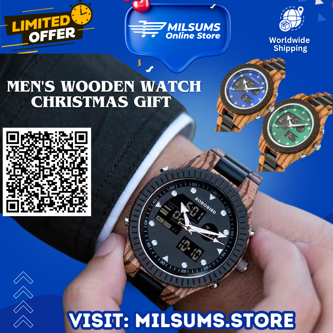 Men’s Wooden Waterproof Watch, Men’s Watch, Christmas Gift Watch ...