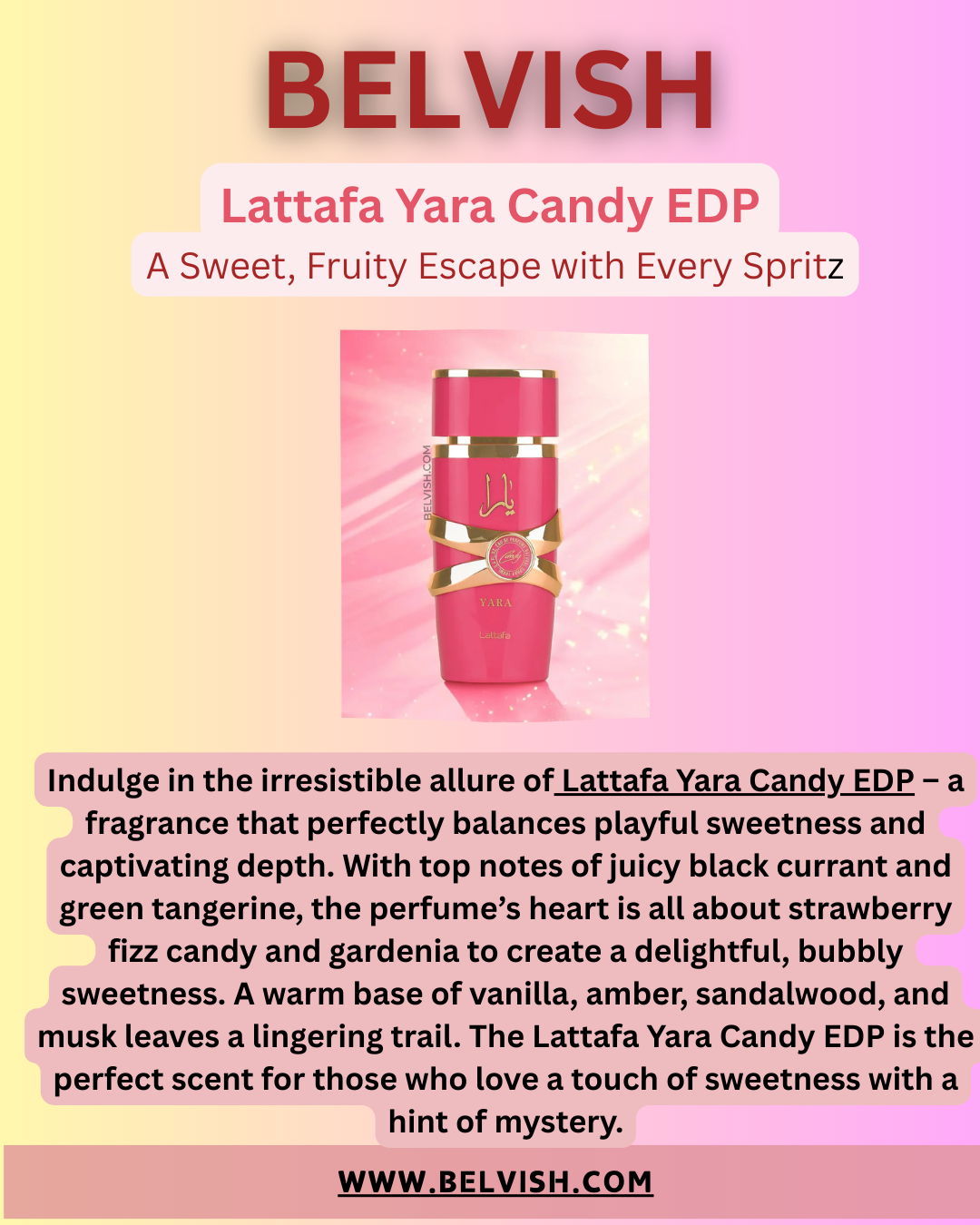 Lattafa Yara Candy EDP — A Sweet, Fruity Escape with Every Spritz ...