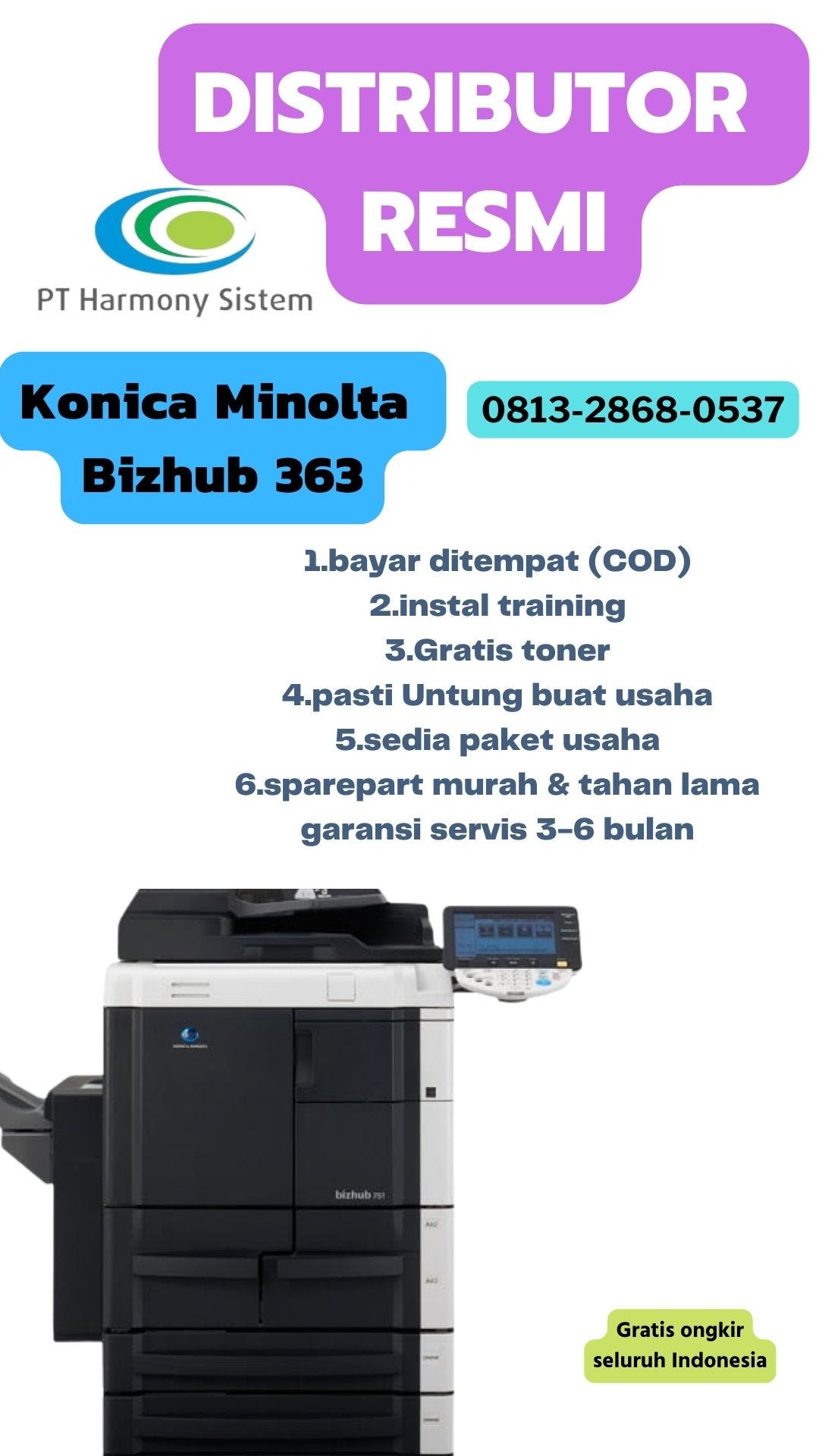 Distributor Resmi mesin fotocopy Konica Minolta 363 Cakranegara timur Mataram ...