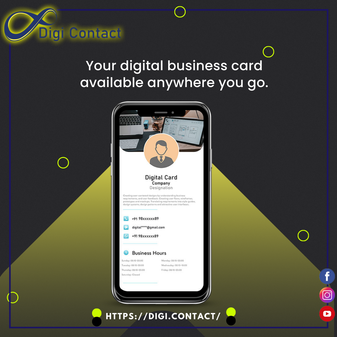 Your digital business card available anywhere you go. . . . #digicontact #digitalcard # ...