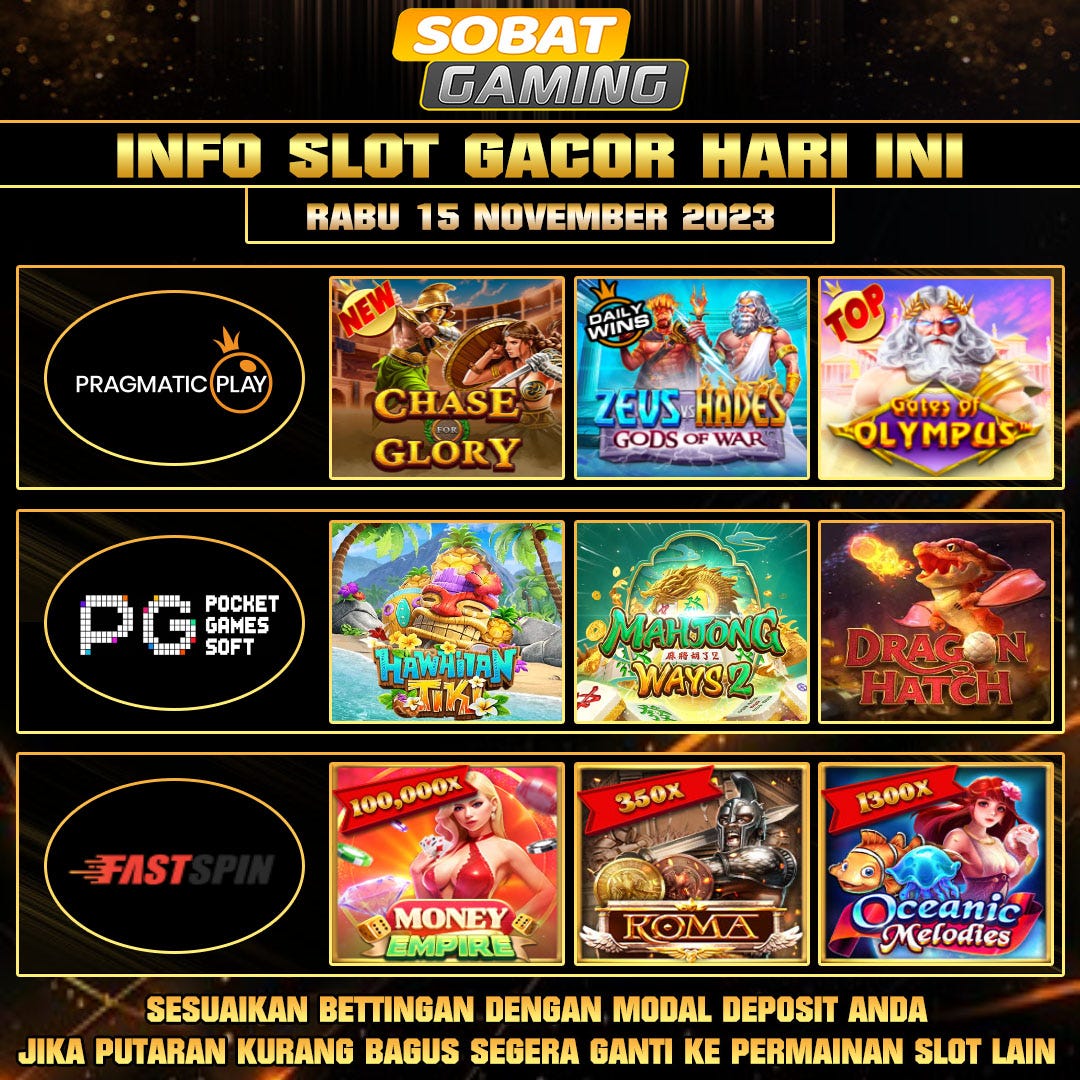 INFO SLOT GACOR SOBATGAMING HARI INI : RABU 15 NOV 2023 - EURO GROUP - Medium