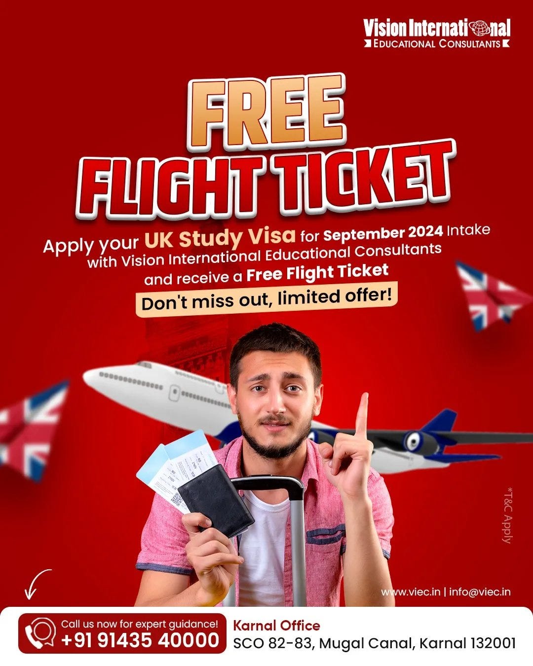 Get a Free Flight Ticket with UK Study Visa - Vision International ...