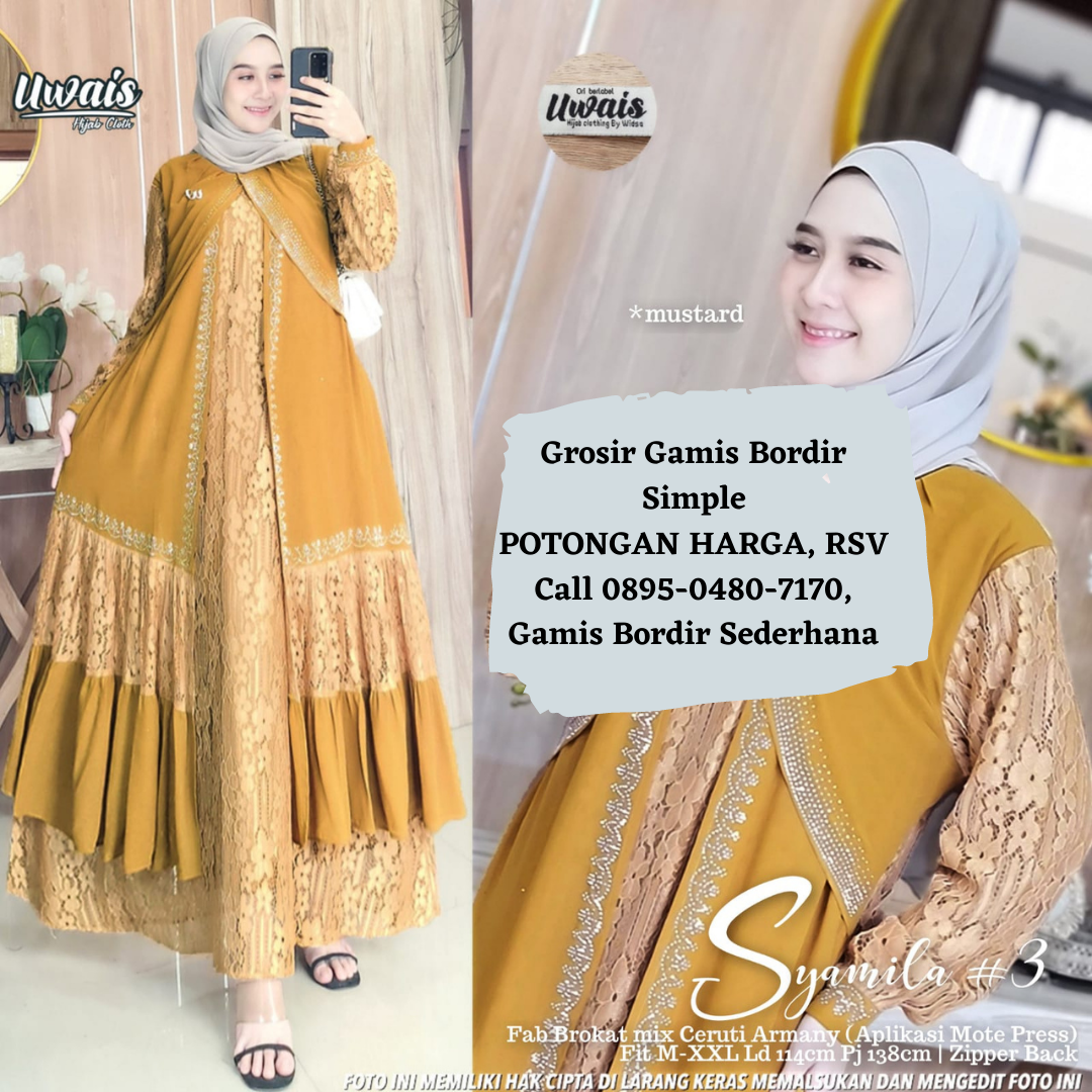 POTONGAN HARGA, RSV Call 0895–0480–7170, Gamis Bordir Sederhana - Gamis ...