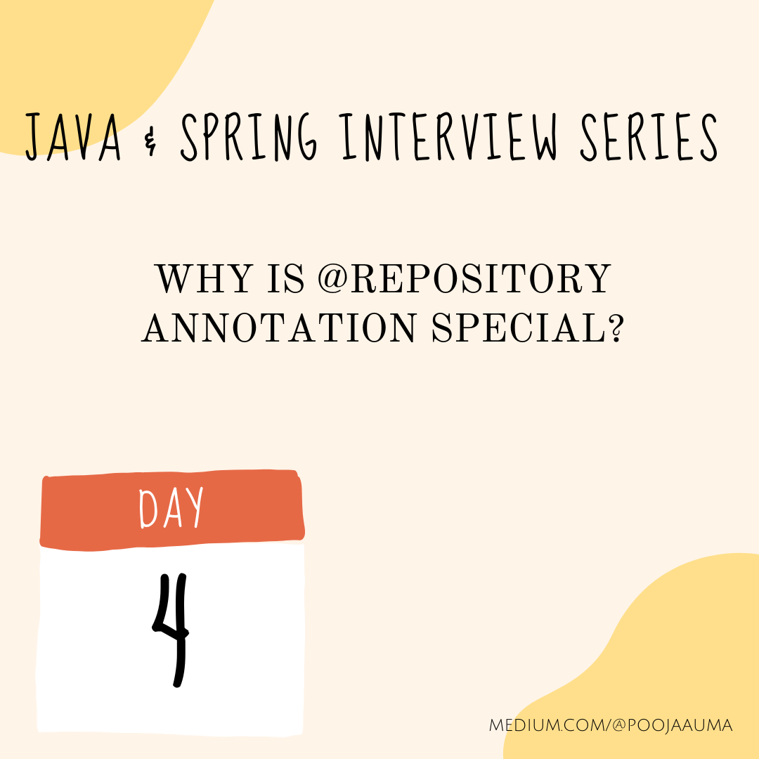Day 4 of the Java Spring Interview Series: Why Is @Repository Annotation Special? | by Umadevi R ...