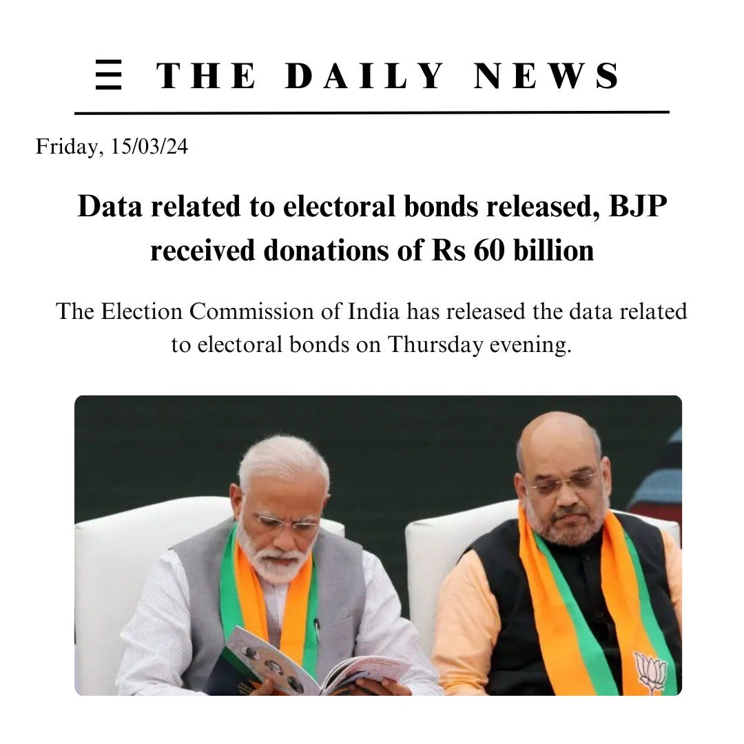 Data related to electoral bonds released, BJP received donations of Rs ...