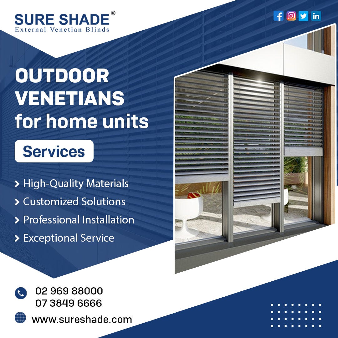 External Venetian Blinds - Sure Shade: External Venetian Blinds - Medium