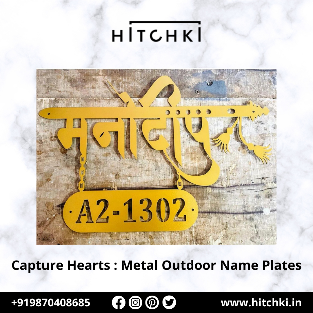 Capture Hearts with a Metal Outdoor Name Plate - Info@hitchki.in - Medium