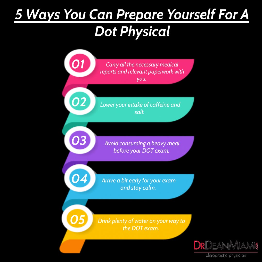 5 Ways You Can Prepare Yourself For A Dot Physical By Dr Dean Zusmer 5 Ways You Can Prepare Yourself For A Dot Physical By Dr Dean Zusmer