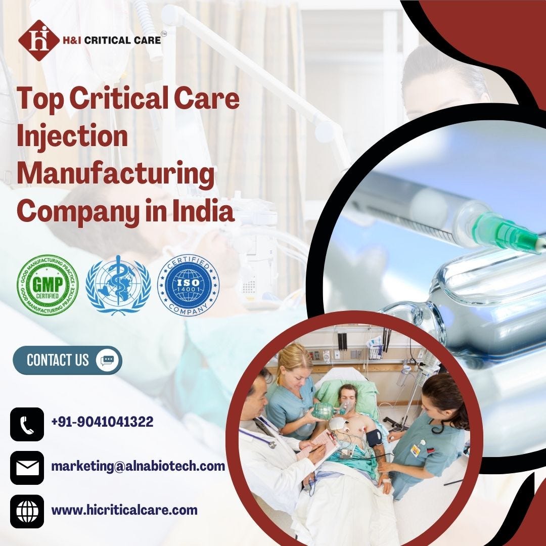 Top Critical Care Injection Manufacturing Company in India - H&I ...
