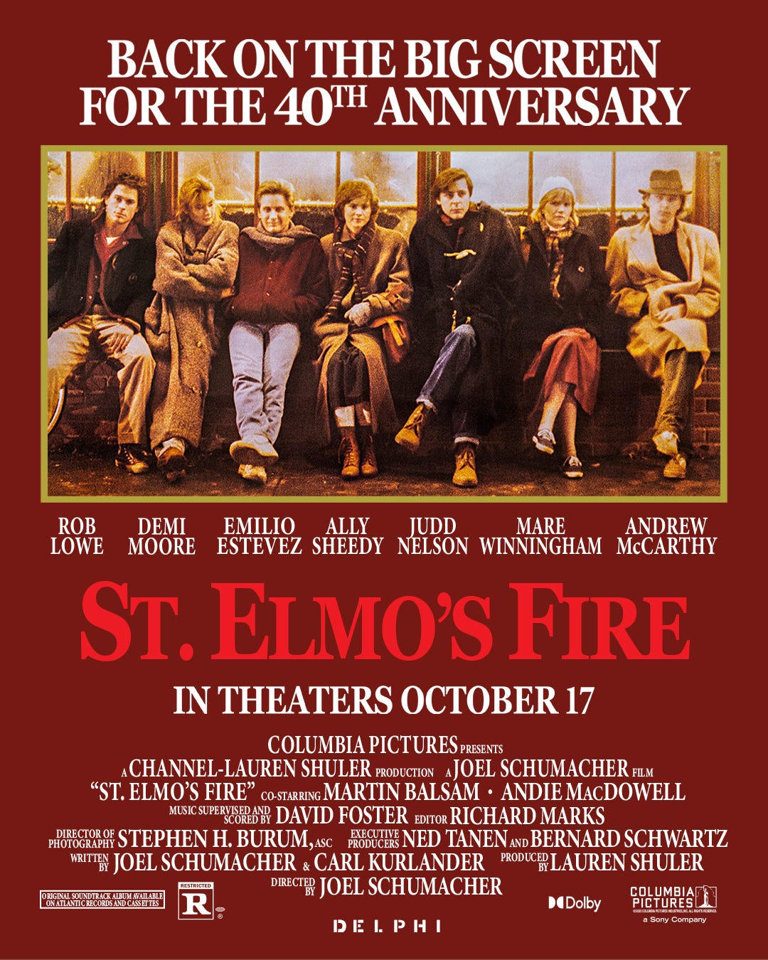 “St. Elmo’s Fire Returns to Theaters in Stunning 4K: Celebrating 40 Years of Brat Pack Magic ...