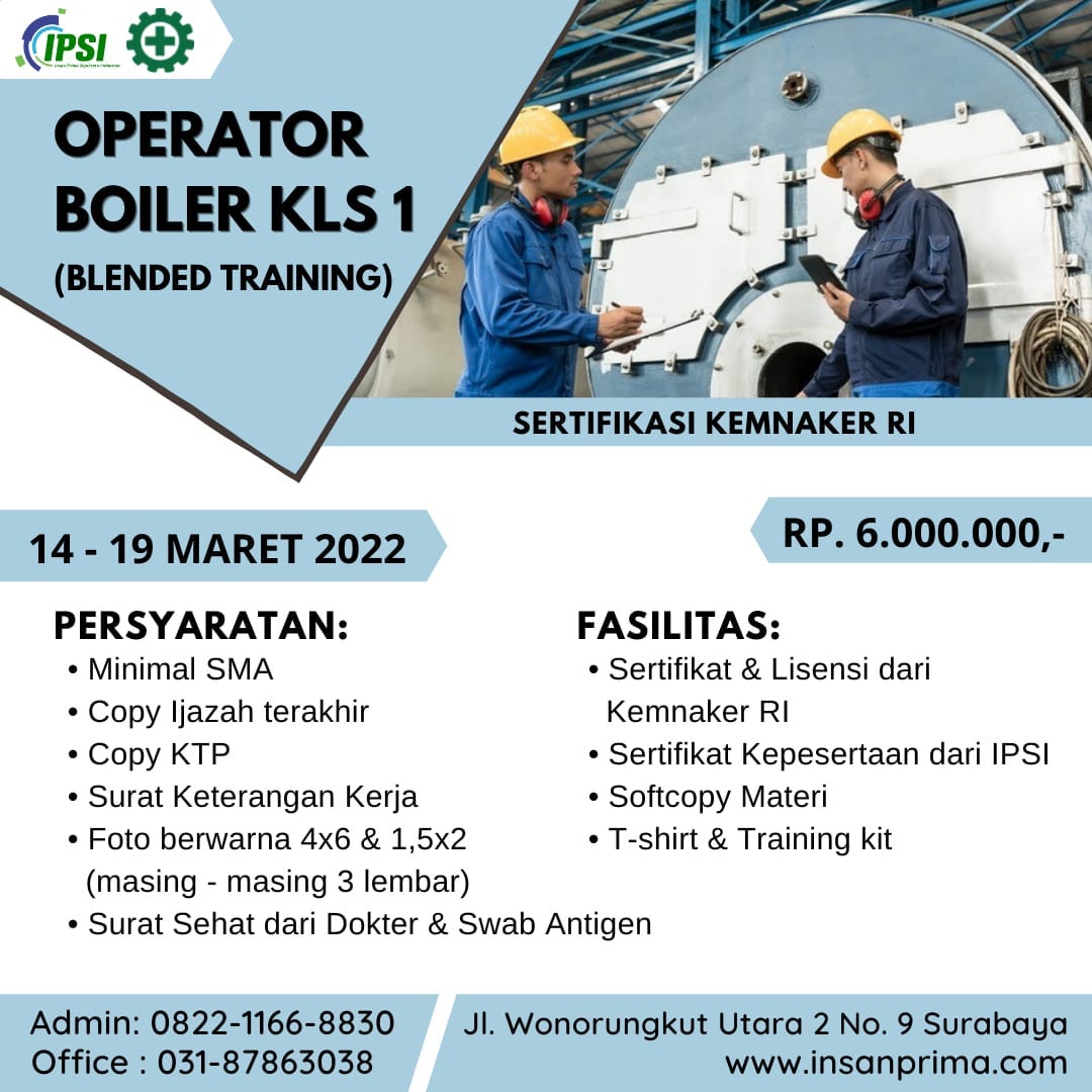 Operator Boiler Kelas 1 TERPERCAYA, WA (0822-1166-8830), PUSAT ...