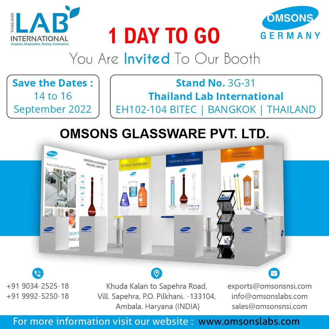 Thailand Lab International 2022 - Omsons Glassware - Medium