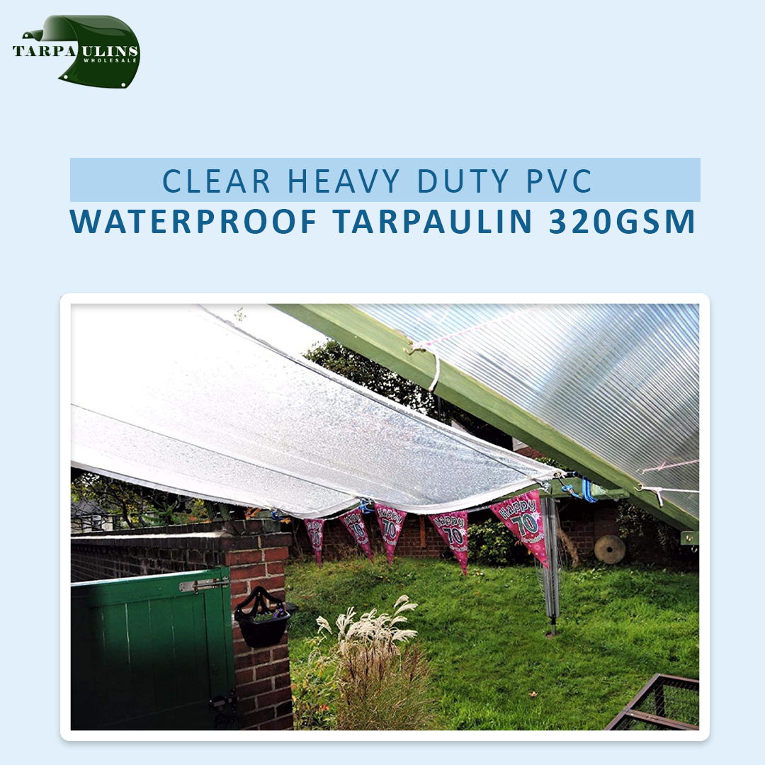 Clear Heavy Duty PVC Waterproof Tarpaulin 320gsm - tarplin wholesale ...