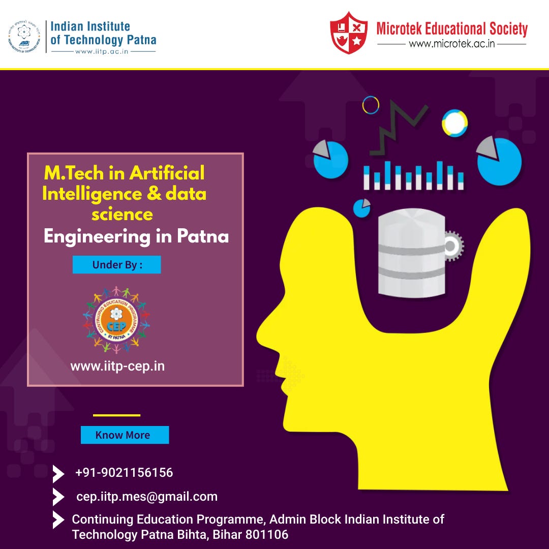 Mtech In Artificial Intelligence And Data Science Engineering In Patna Iitpatnacepqip Medium