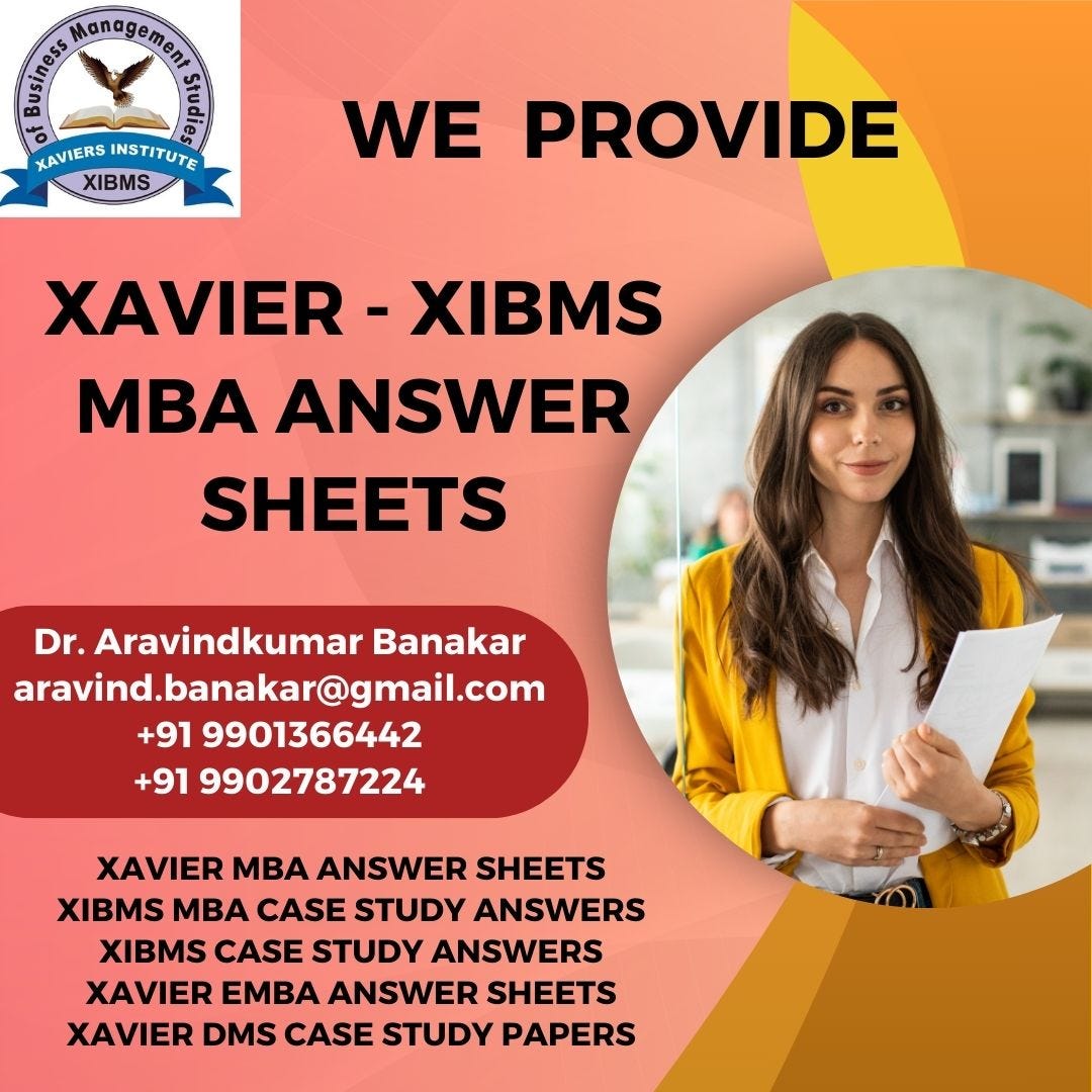 Xavier Mba Answer Sheets, Xavier Dms Case Study Answer Sheets, Xibms ...