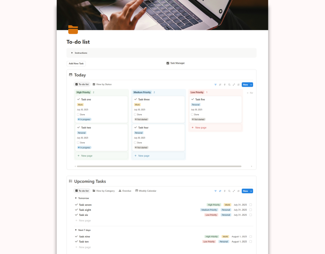 How to Create a Task Manager in Notion | by Pinkey Studio | Medium