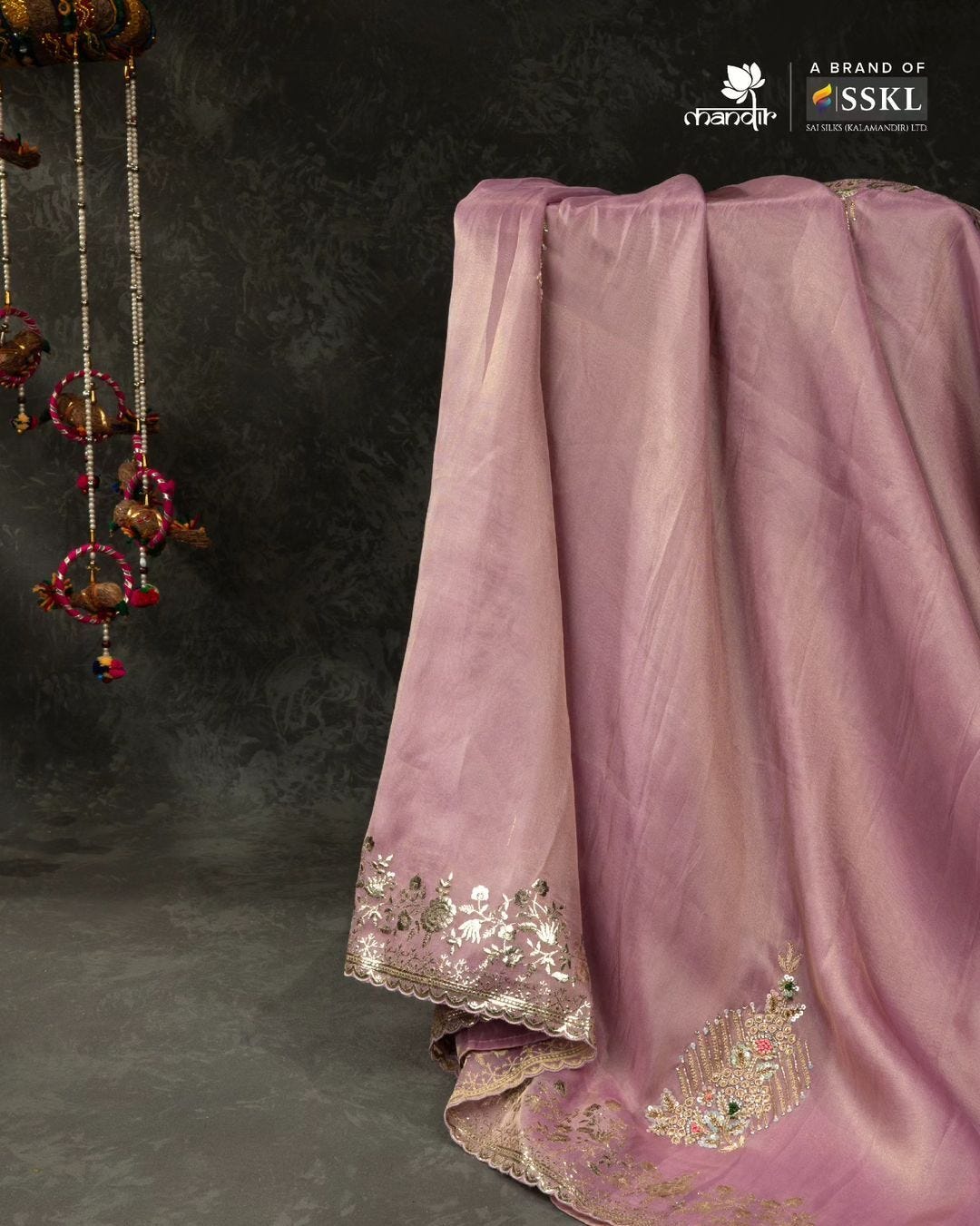 Shimmering Elegance: Lavender Fancy Saree with Sequins - sarees mandir ...