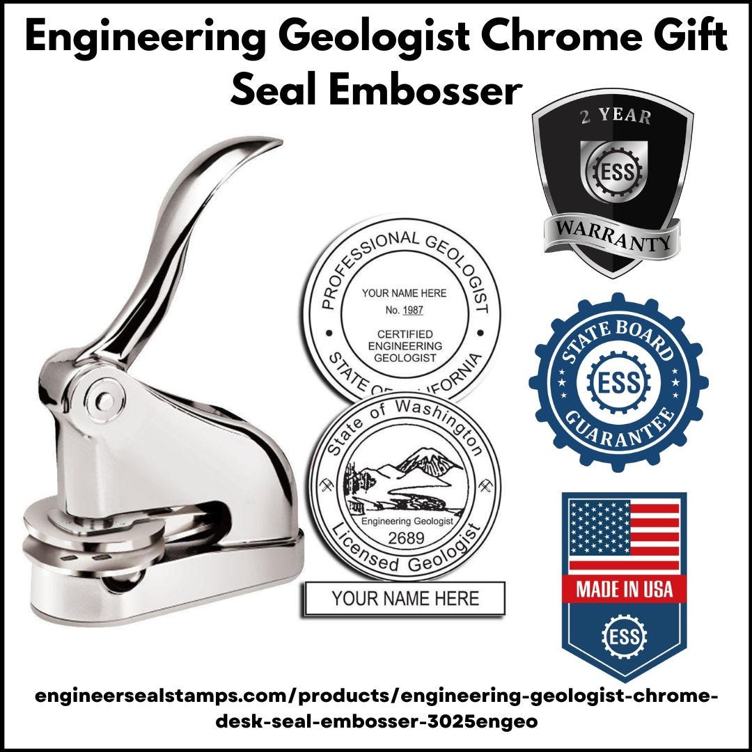 Engineering Geologist Chrome Gift Seal Embosser | by Engineer Seal ...