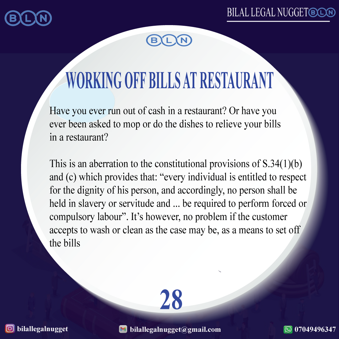 [28] WORKING OFF BILLS AT RESTAURANTS OR CANTEENS | by Bilal Legal ...