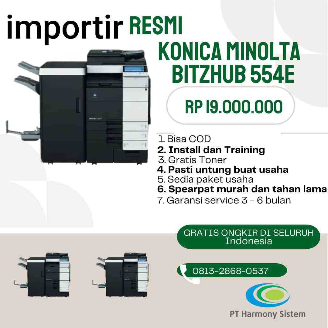 Dealer Resmi Mesin Fotokopi Konica Minolta Bizhub 554e Genteng Surabaya ...