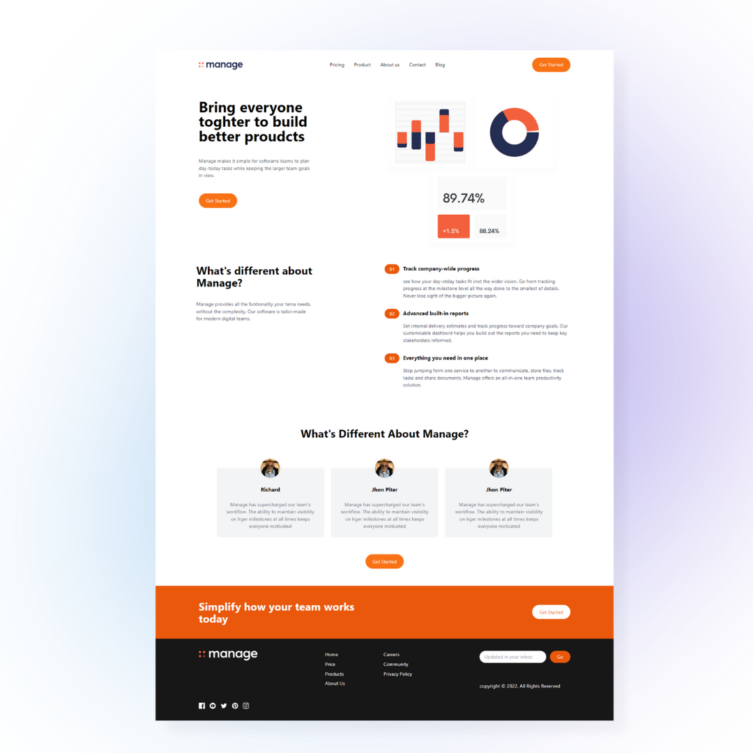 Responsive landing page design - Nur Nahid - Medium