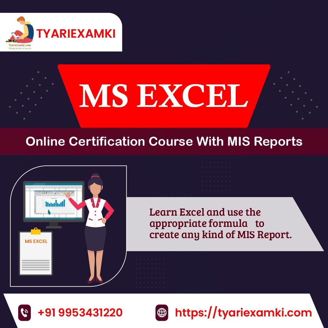 MS Excel Online Course - tyariexamki - Medium