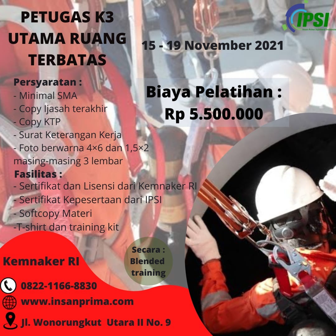 Petugas K3 Utama Ruang Terbatas - Alatsafetyteknisilistrik - Medium