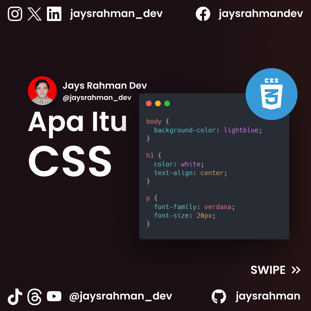 Apa itu CSS?. Hi Guys, balik lagi sama Saya dengan… | by Jays Rahman Dev | May, 2024 | Medium