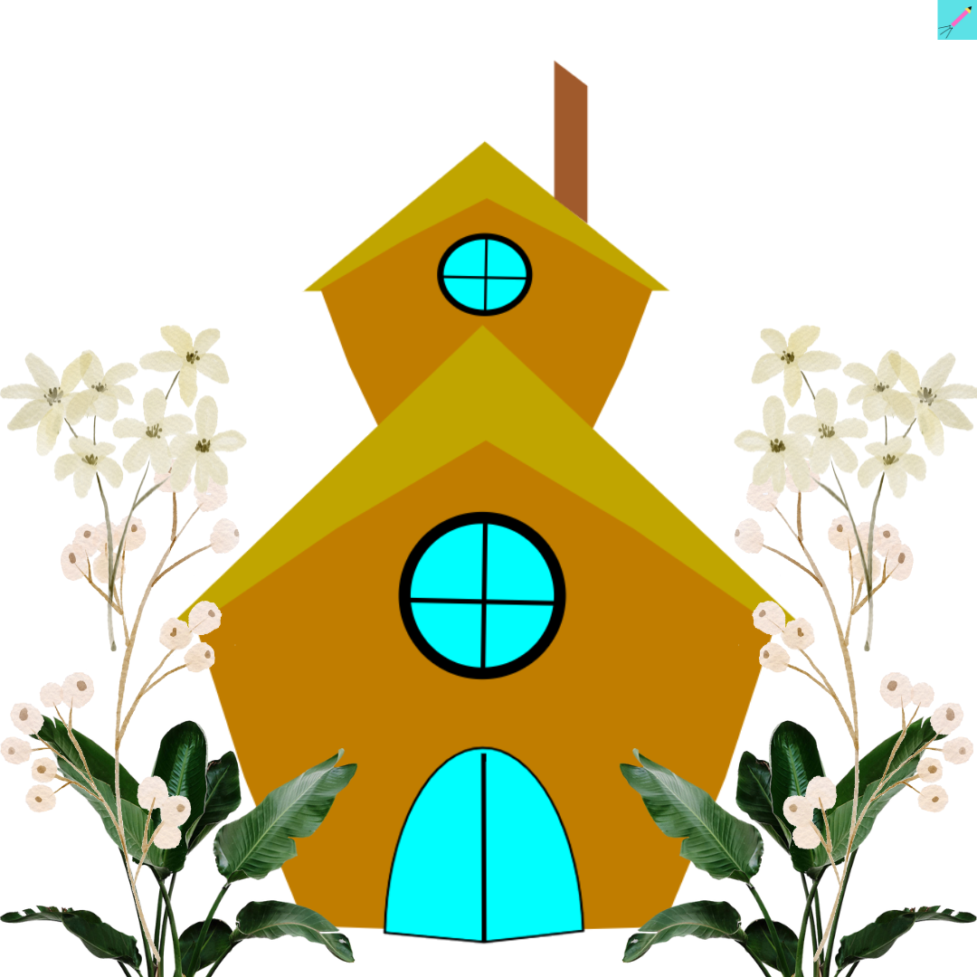 I tried to illustrate a cute hut on Inkscape. The results were terrific ...