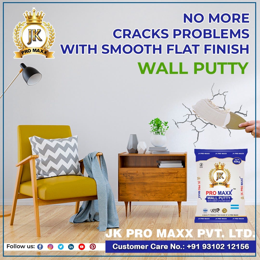 NO MORE CRACKS PROBLEMS WITH SMOOTH FLAT FINISH WALL PUTTY - Jkpromaxx ...
