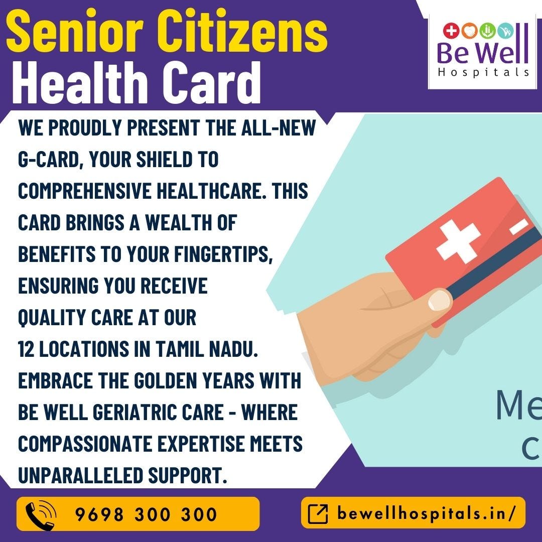 Senior Citizens Health Card - Be Well Hospitals - Medium