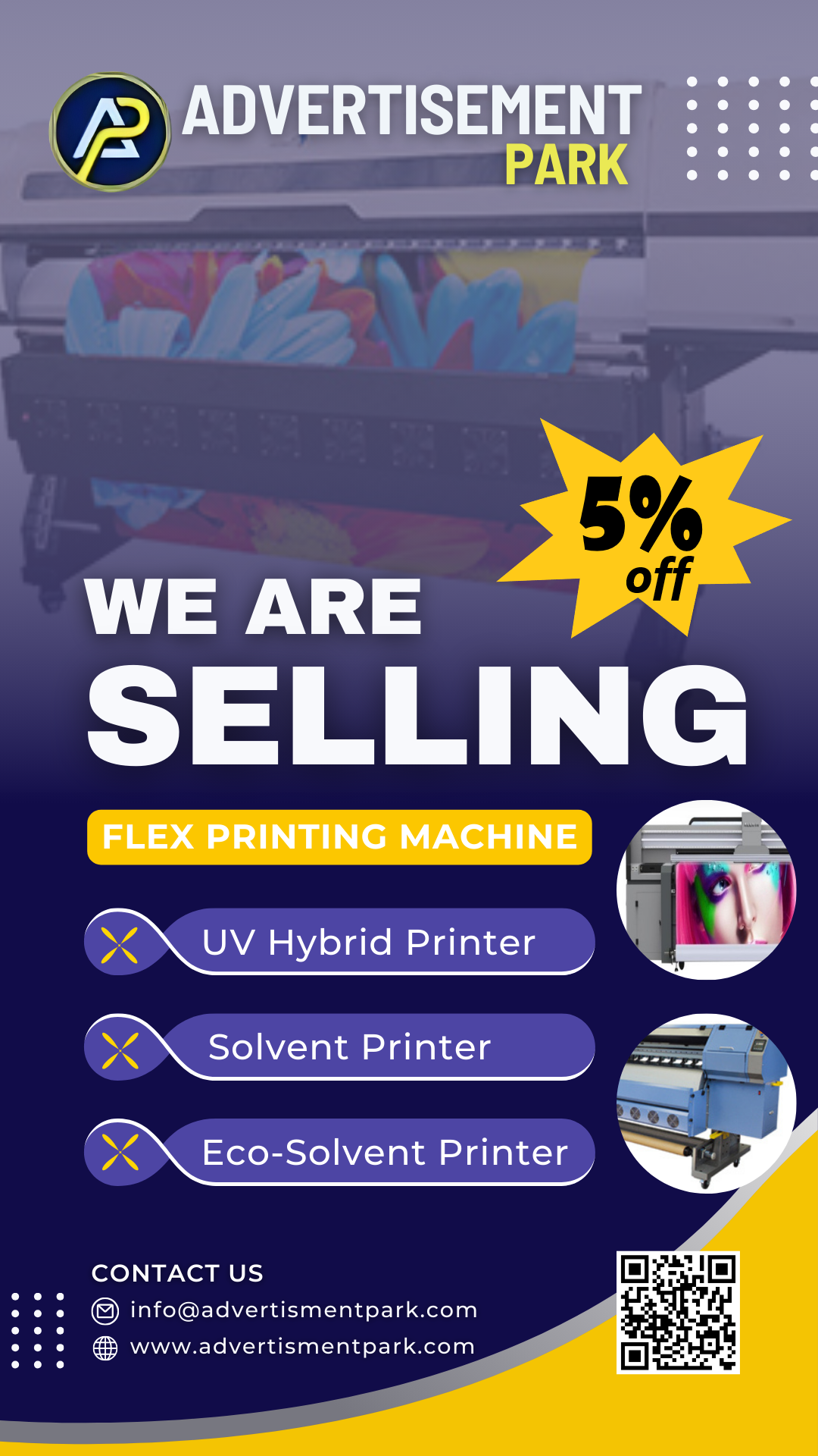 www.advertismentpark.com — get a flex printing machine at 5% off ...