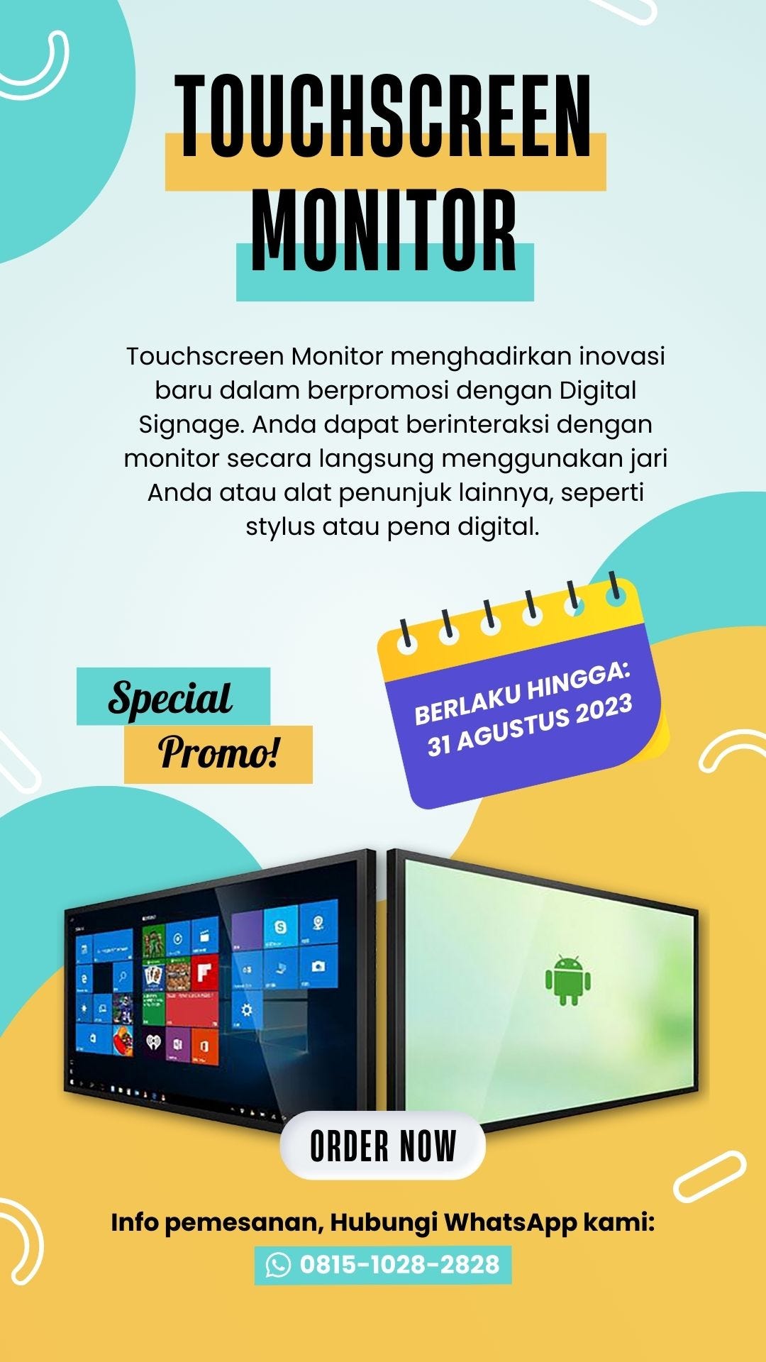 PROMO, Jual Touchscreen Monitor Terbaik, WA: 0815–1028–2828, Jakarta ...