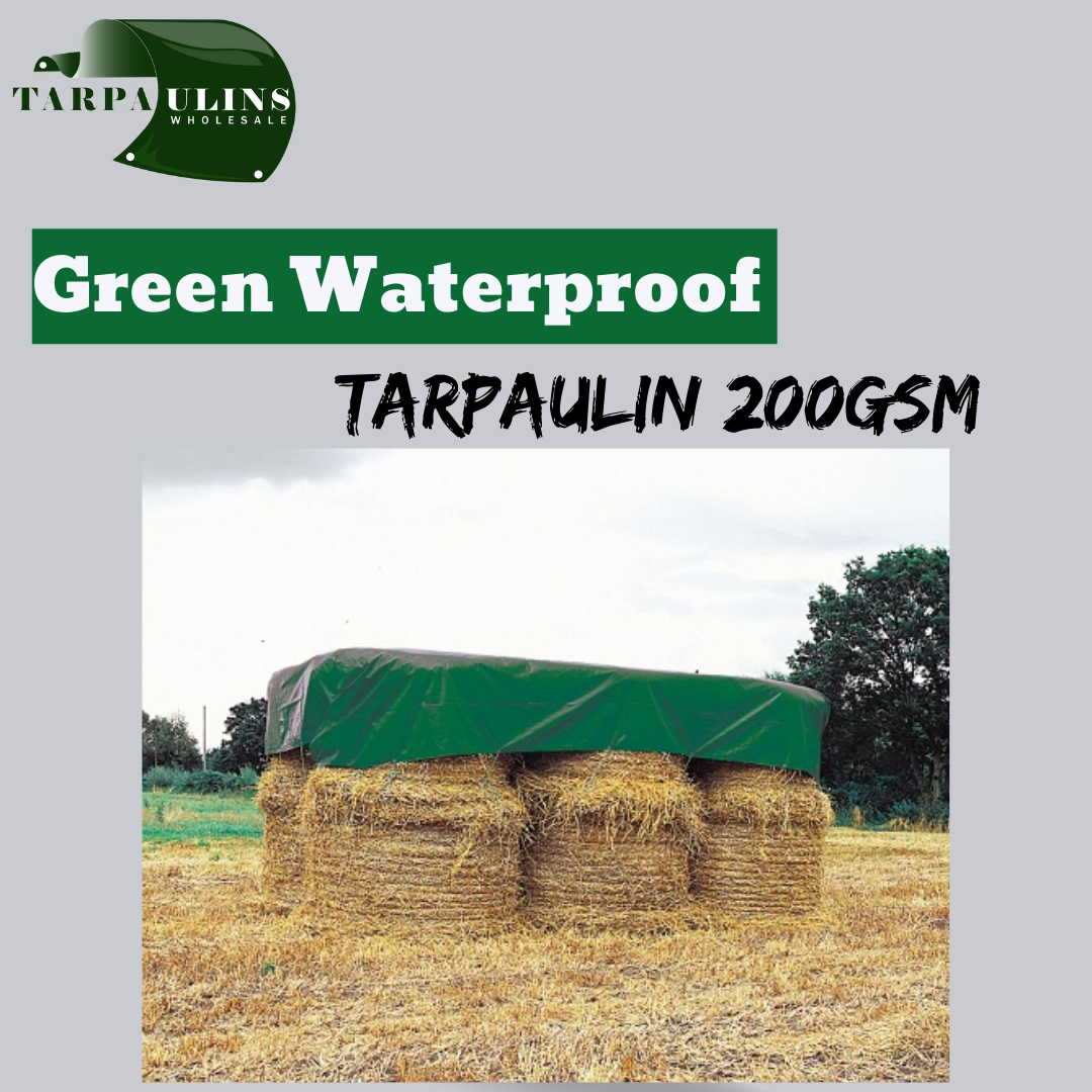 Medium Weight Waterproof Tarpaulin Silver and Green 140gsm. - tarplin ...
