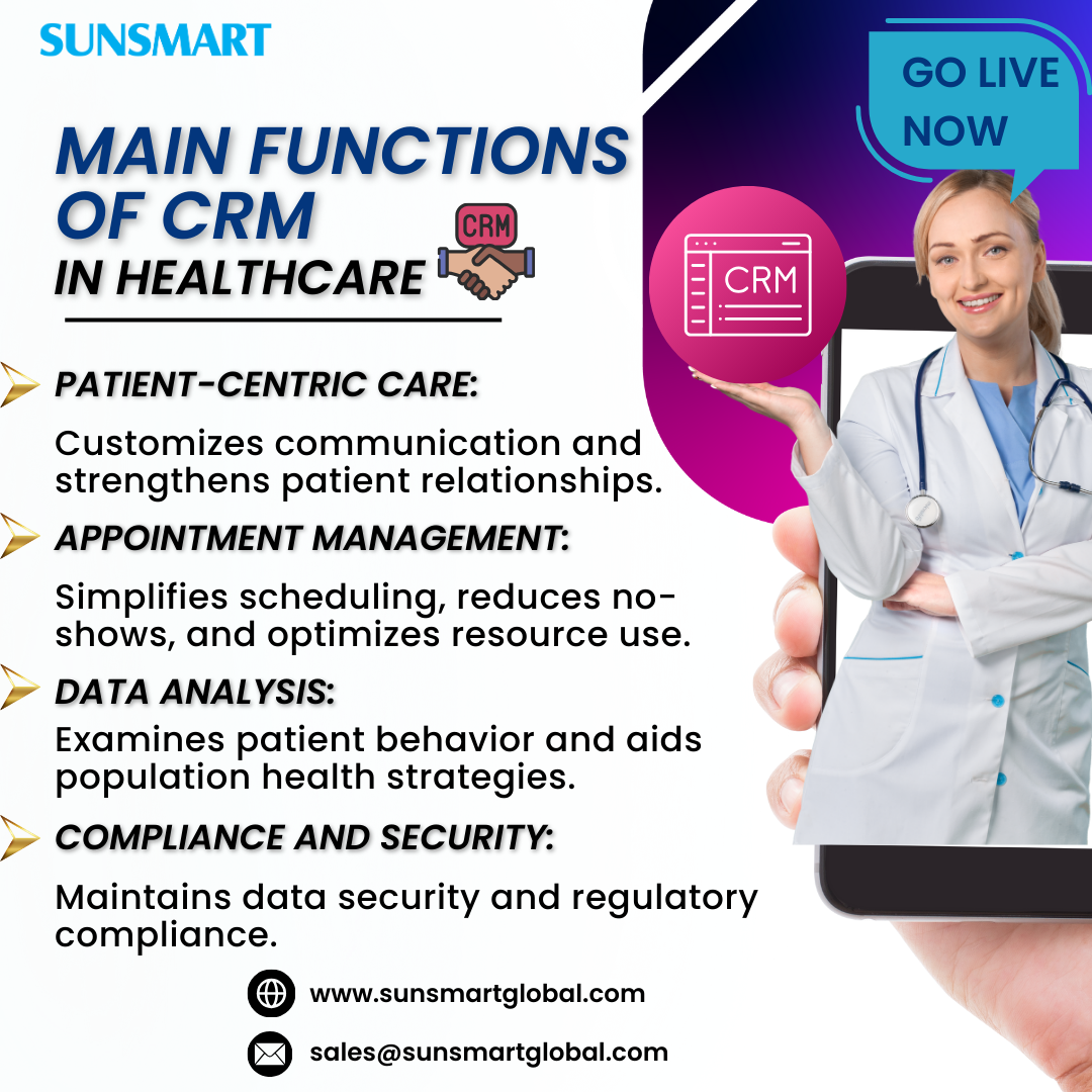cus Main Functions of CRM in Healthcare | by SunSmart Global | Apr ...