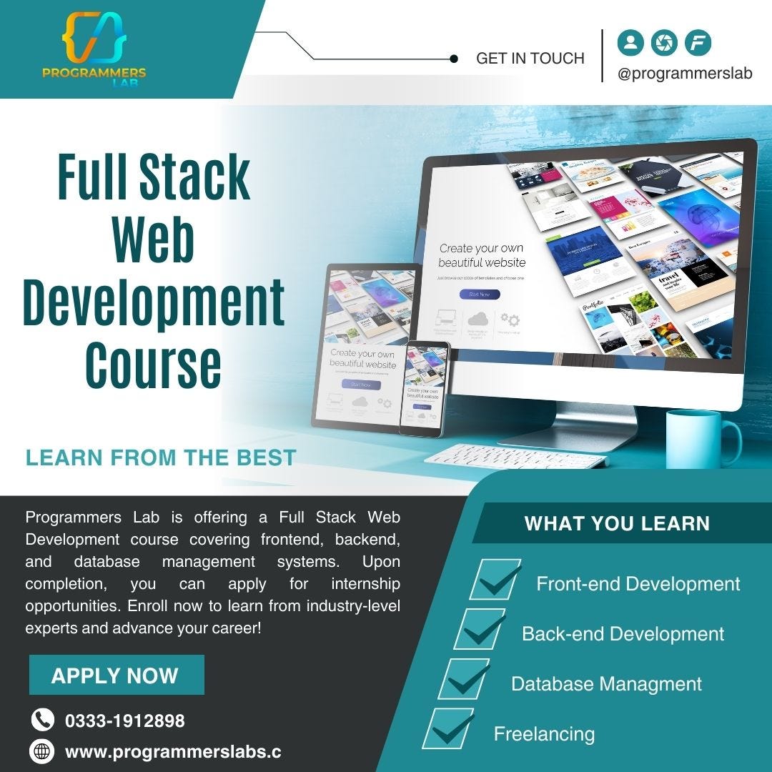 𝐅𝐮𝐥𝐥 𝐒𝐭𝐚𝐜𝐤 𝐖𝐞𝐛 𝐃𝐞𝐯𝐞𝐥𝐨𝐩𝐦𝐞𝐧𝐭 𝐂𝐨𝐮𝐫𝐬𝐞 𝐈𝐧 𝐑𝐚𝐰𝐚𝐥𝐩𝐢𝐧𝐝𝐢 | by Programmers Lab Tranning Instituite | Jul ...