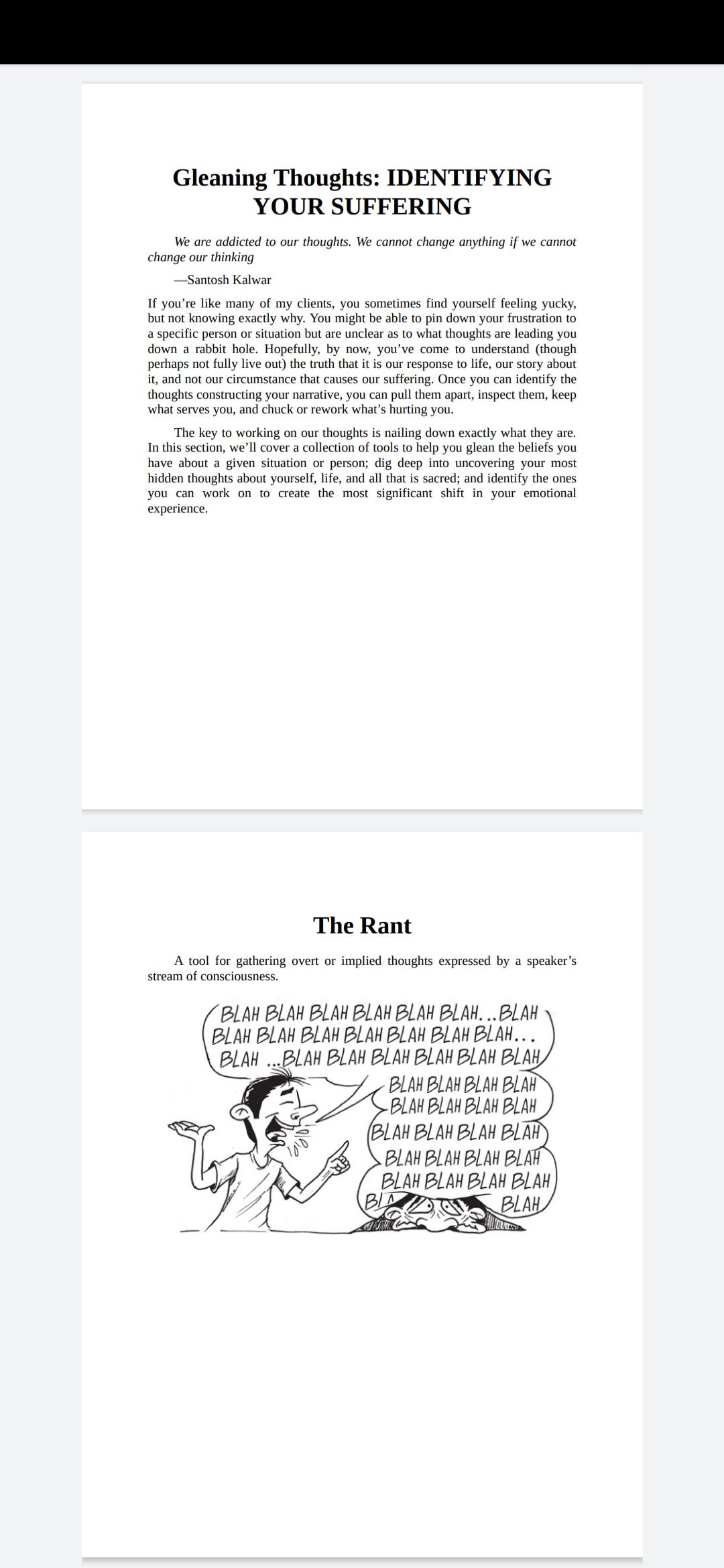 The rant The rant is a technique used to identify the hidden thoughts ...