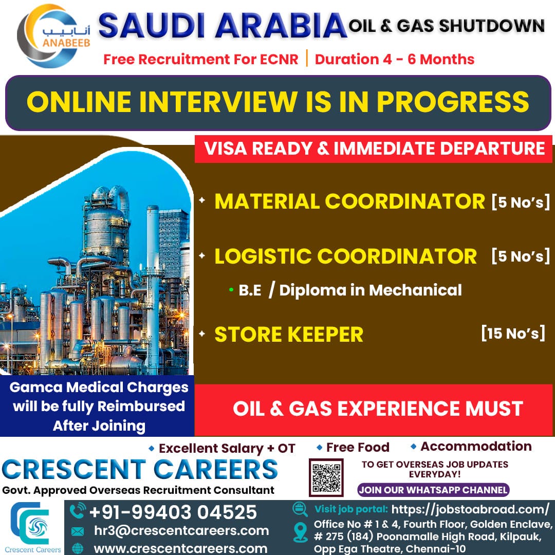 MATERIAL COORDINATOR / LOGISTIC COORDINATOR / STORE KEEPER - Abroad Job ...