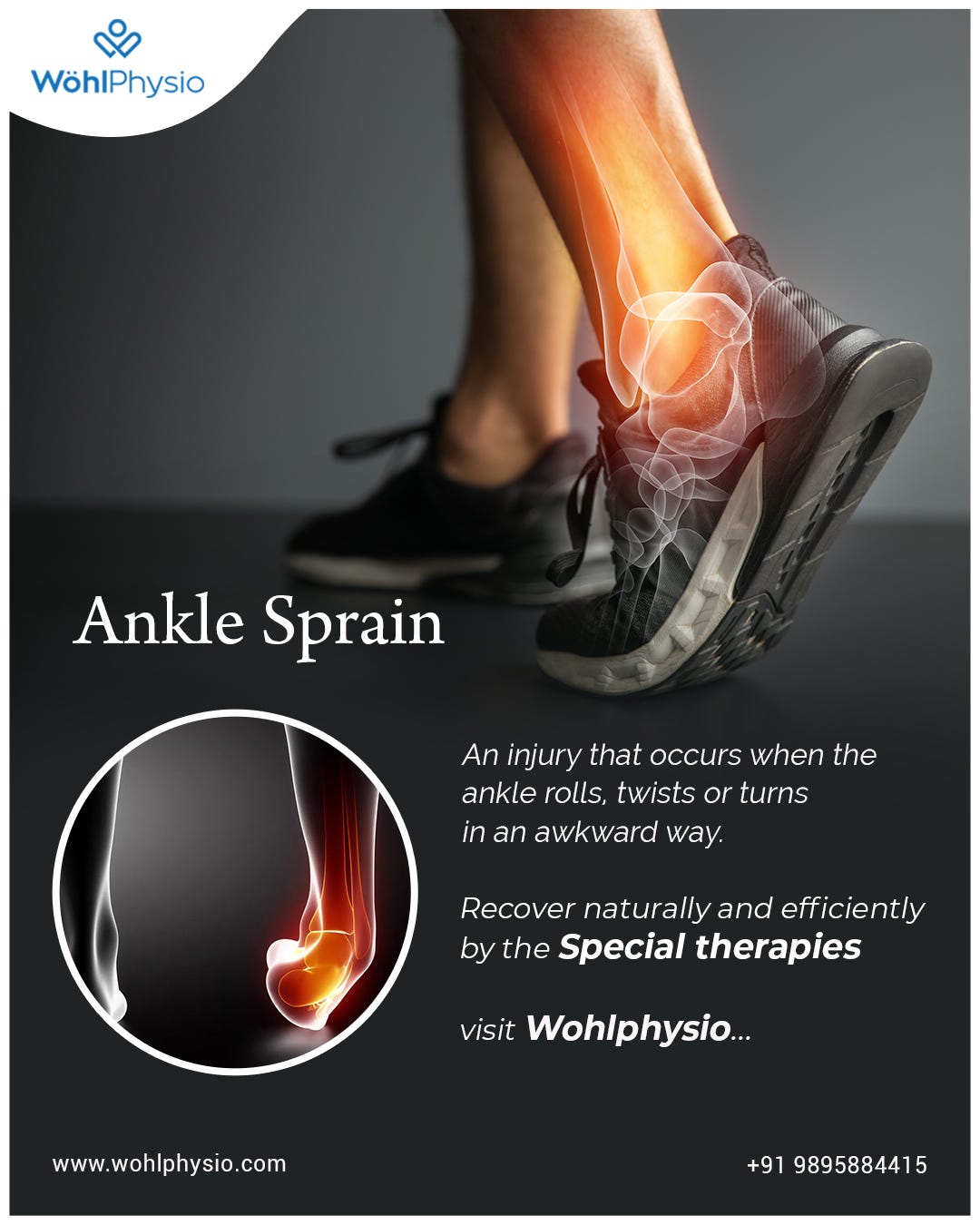 A sprained ankle is an injury that occurs when you roll, twist or turn ...