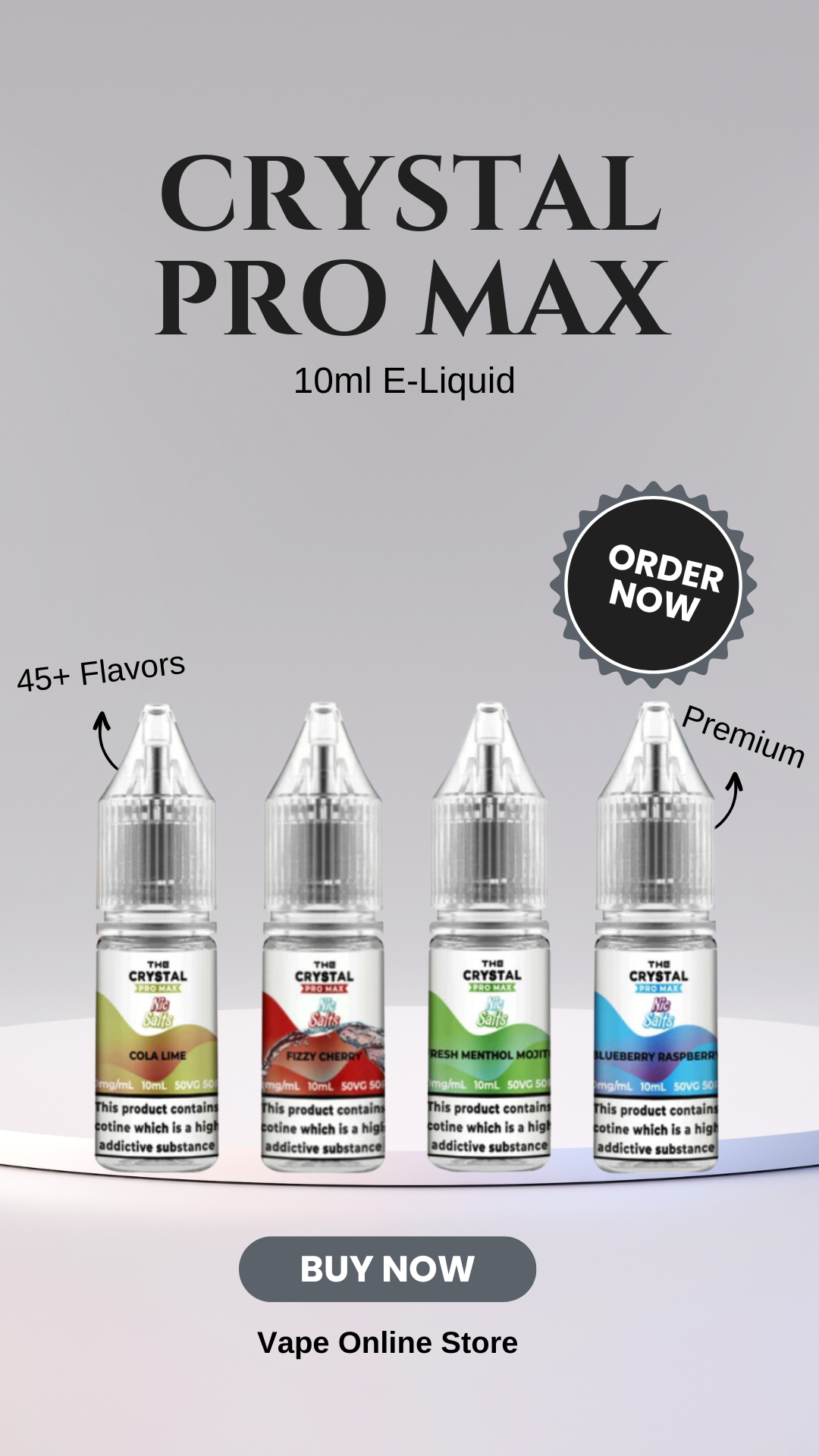 Crystal Pro Max 10ml E-Liquid — 45+ Premium Flavors Available Now ...