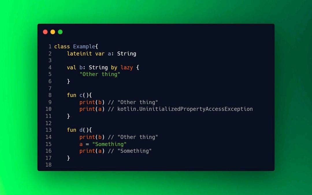 What is the difference between lateinit var and val by lazy{}? We need ... What is the difference between lateinit var and val by lazy{}? We need ...