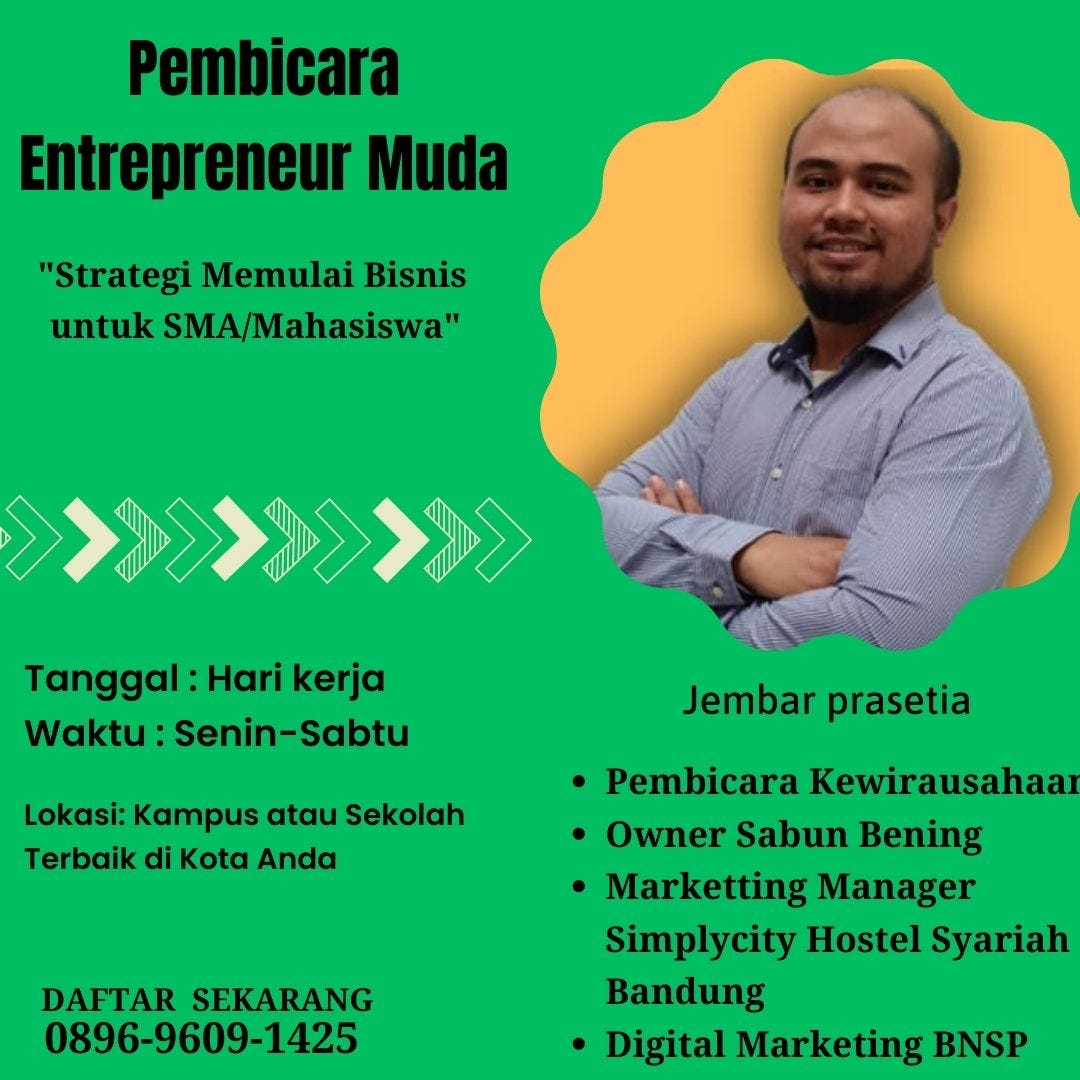 Pembicara Seminar Entrepreneur Terkenal Bandung Cigadung, WA 0896–9609 ...