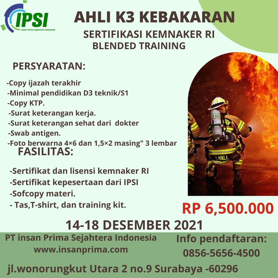 Ahli K3 Kebakaran - Pelatihan K3 Konstruksi Kemnaker - Medium