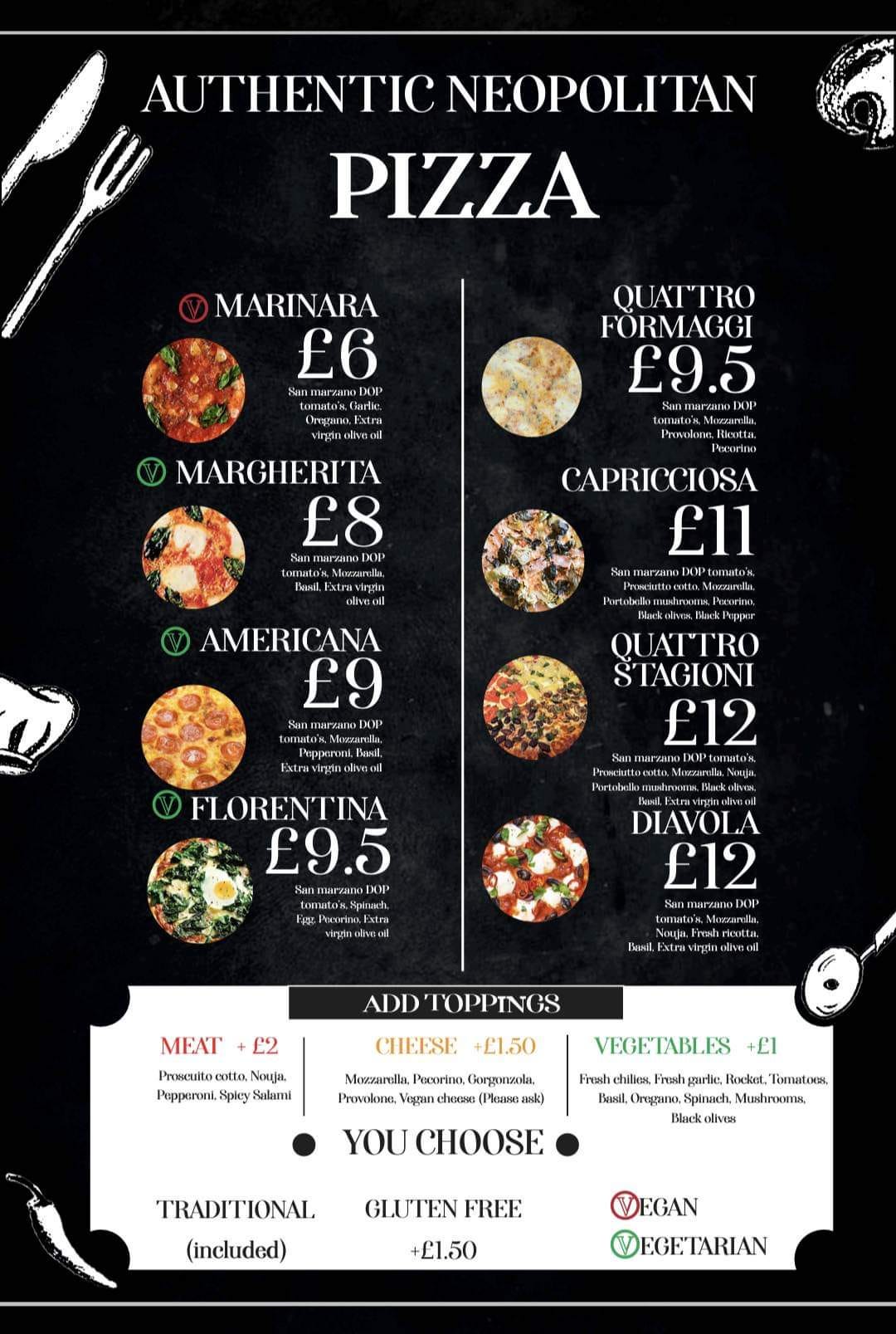 Pizzeria Menu Ideas