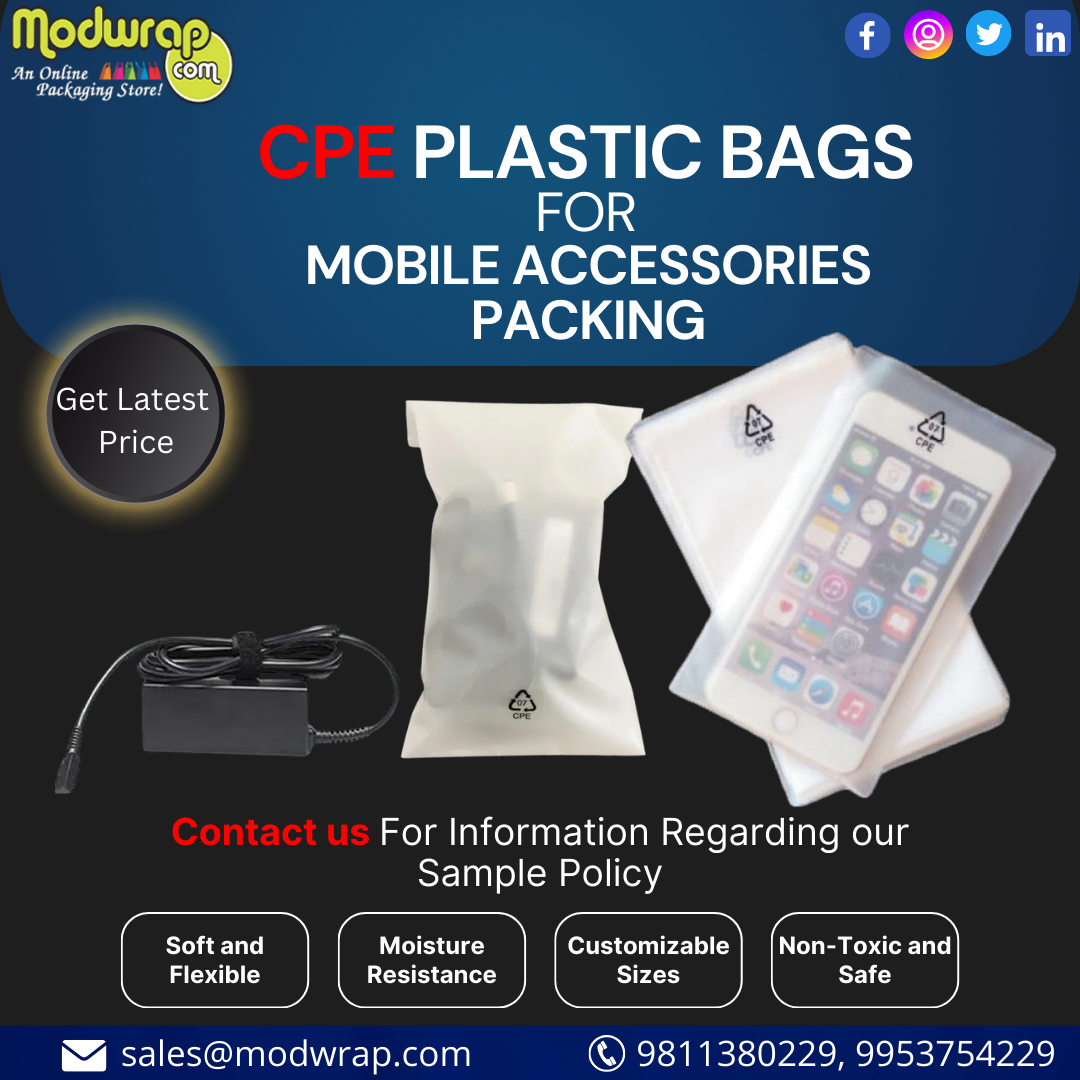 CPE Plastic Bags for Mobile Accessories Packing | by Modwrap Packaging ...