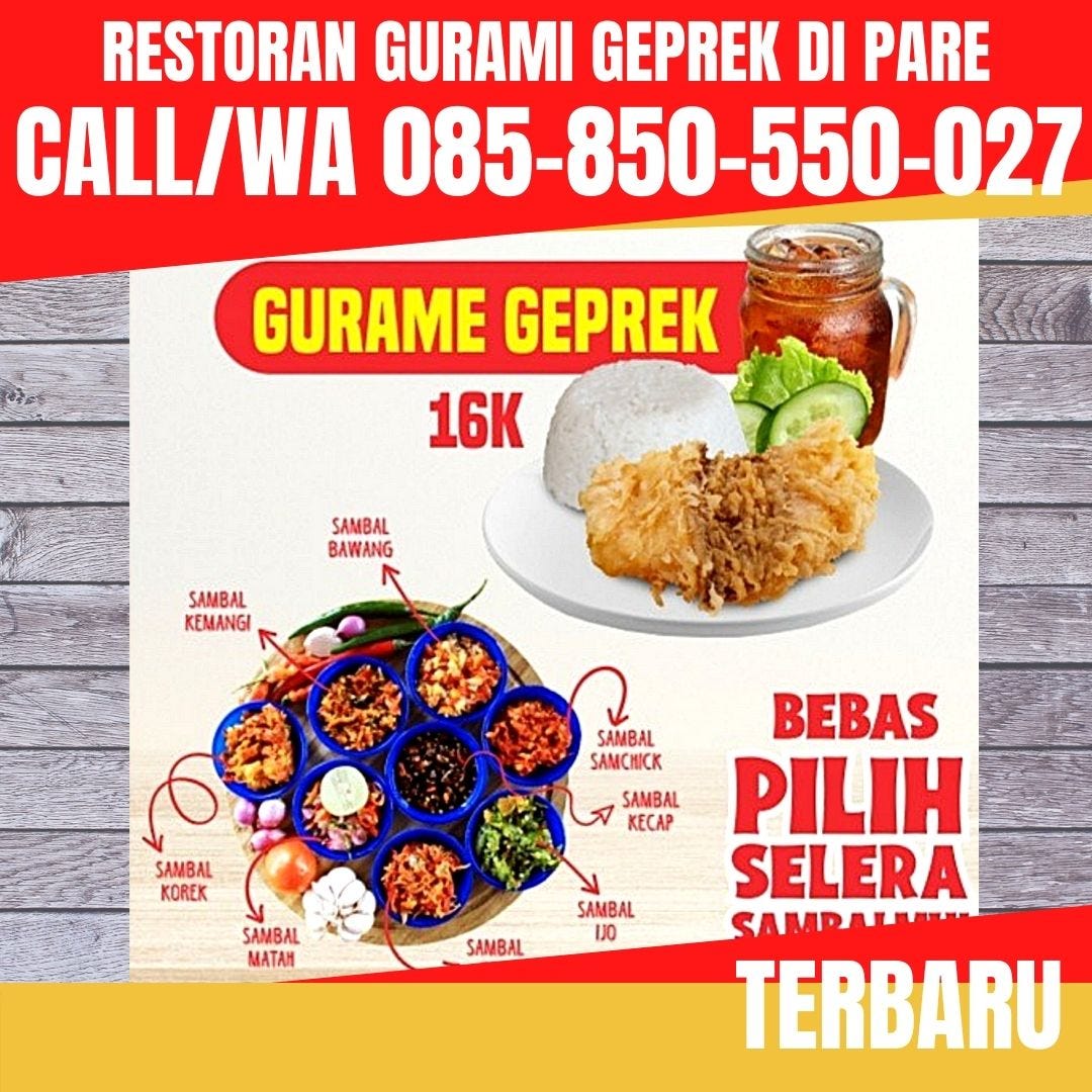 TERENAK,CALL 085–850–550–027 Resto Gurame Geprek - tempatmakanhits dipare - Medium