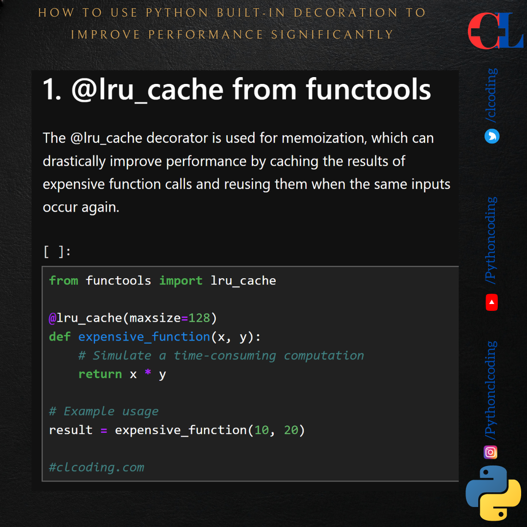 How to Use Python Built-In Decoration to Improve Performance Significantly - New Technology - Medium