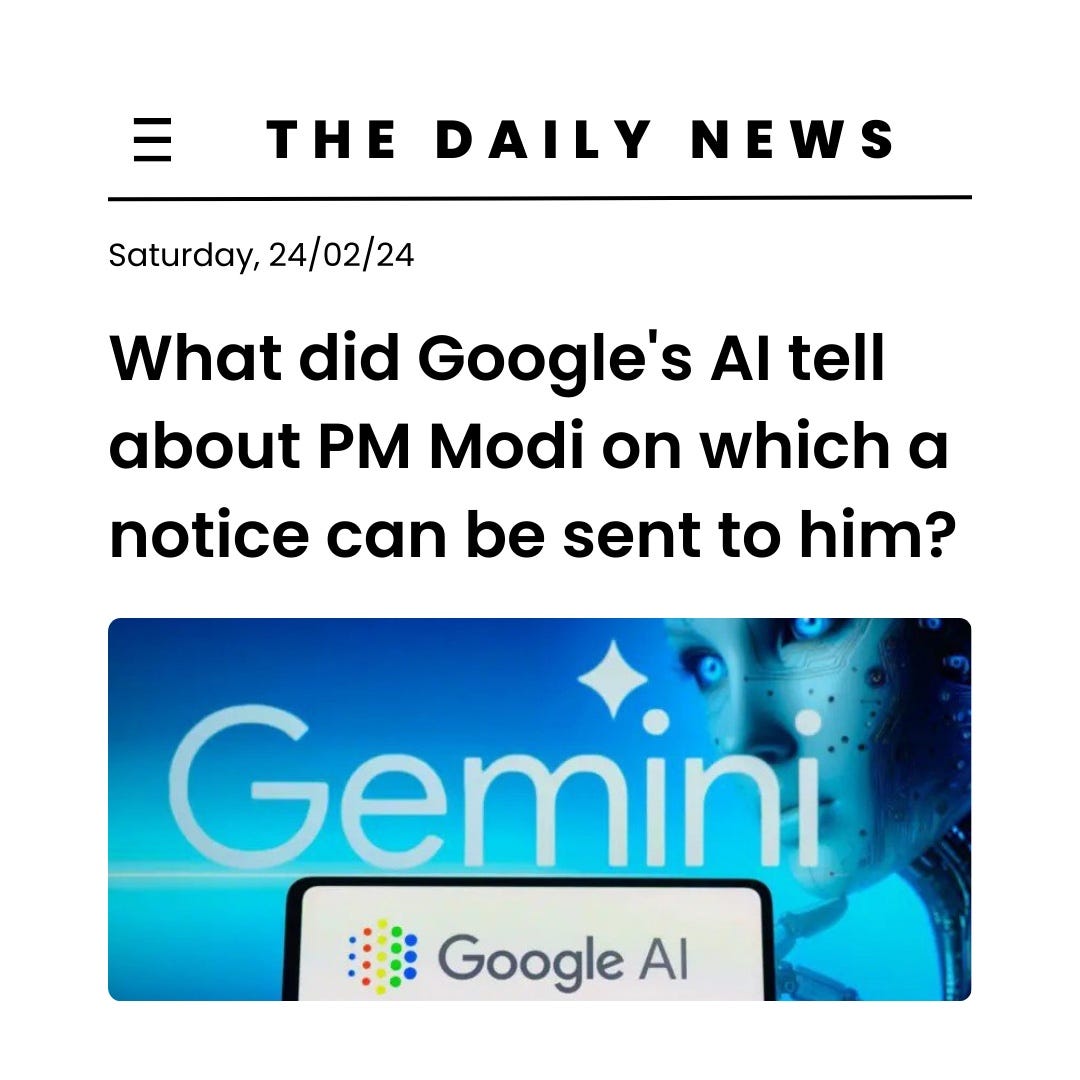 What did Google’s AI tell about PM Modi on which a notice can be sent ...