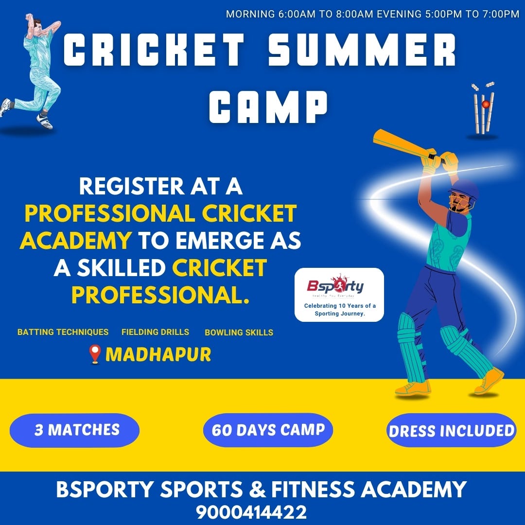 Top Summer Camps For Cricket in Madhapur, Hyderabad | by Bsporty | Medium